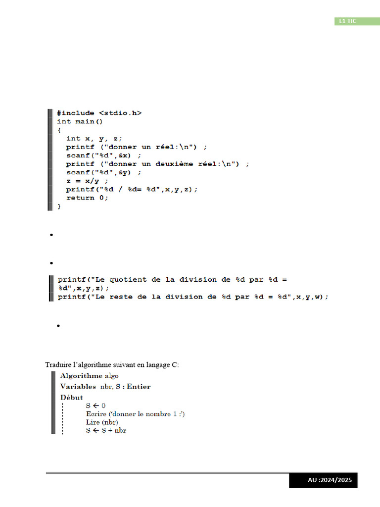 TP Algorithmique Et Programmation1 | PDF