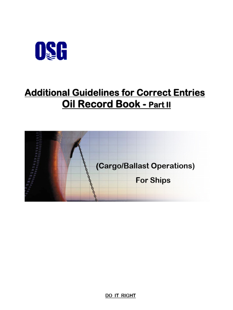 Oil Record Book Part II Guidelines | PDF | Oil Tanker | Ships