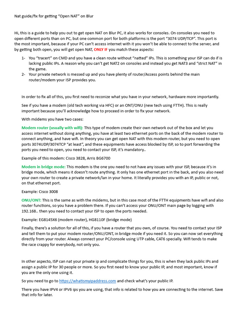 Nat Guide | PDF