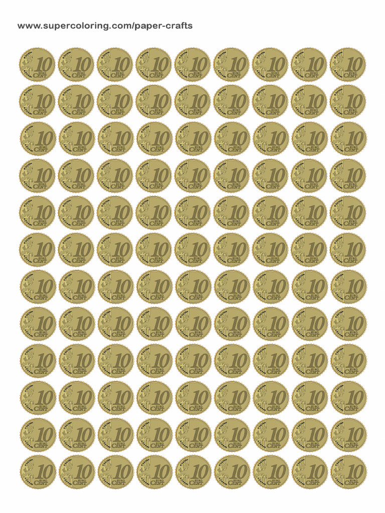 10 Cent Euro Coin Template Paper Craft | PDF
