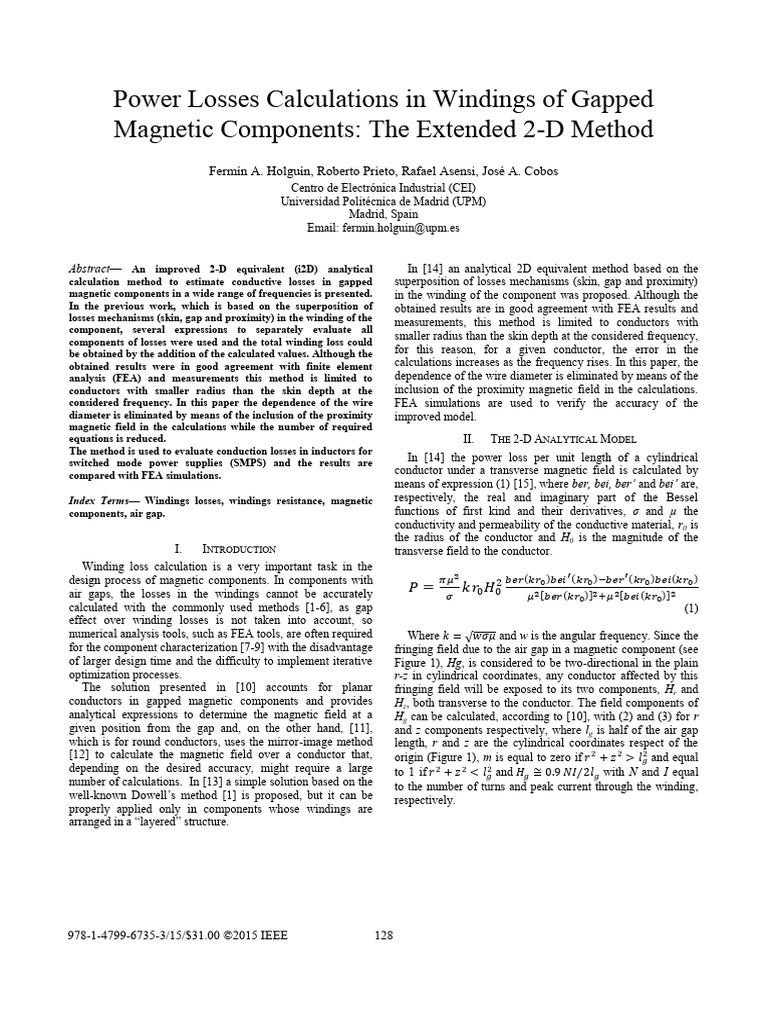 Holguin2015 - Power Losses Calculations in Windings of Gapped Magnetic ...