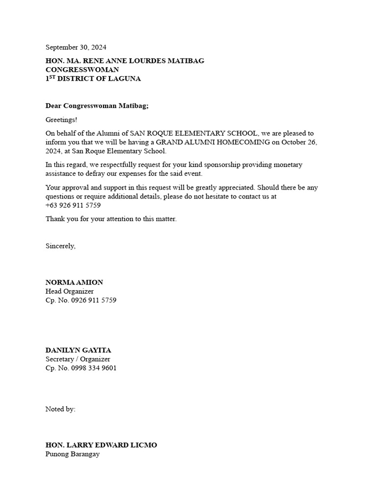 Hon. Ma. Rene Anne Lourdes Matibag Congresswoman 1 District of Laguna ...