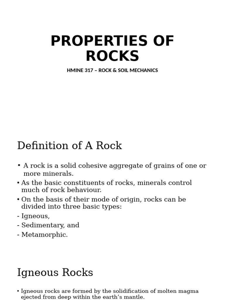 Properties of Rocks | PDF