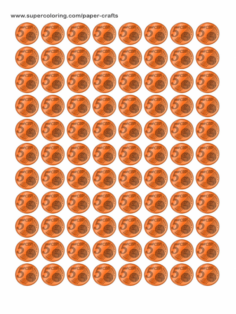 5 Cent Euro Coin Template Paper Craft | PDF