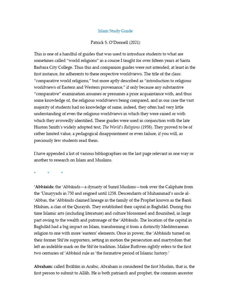 Islam Study Guide | PDF