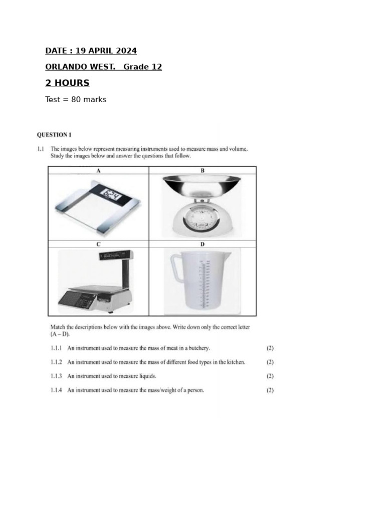 2 Hours: Test 80 Marks | PDF
