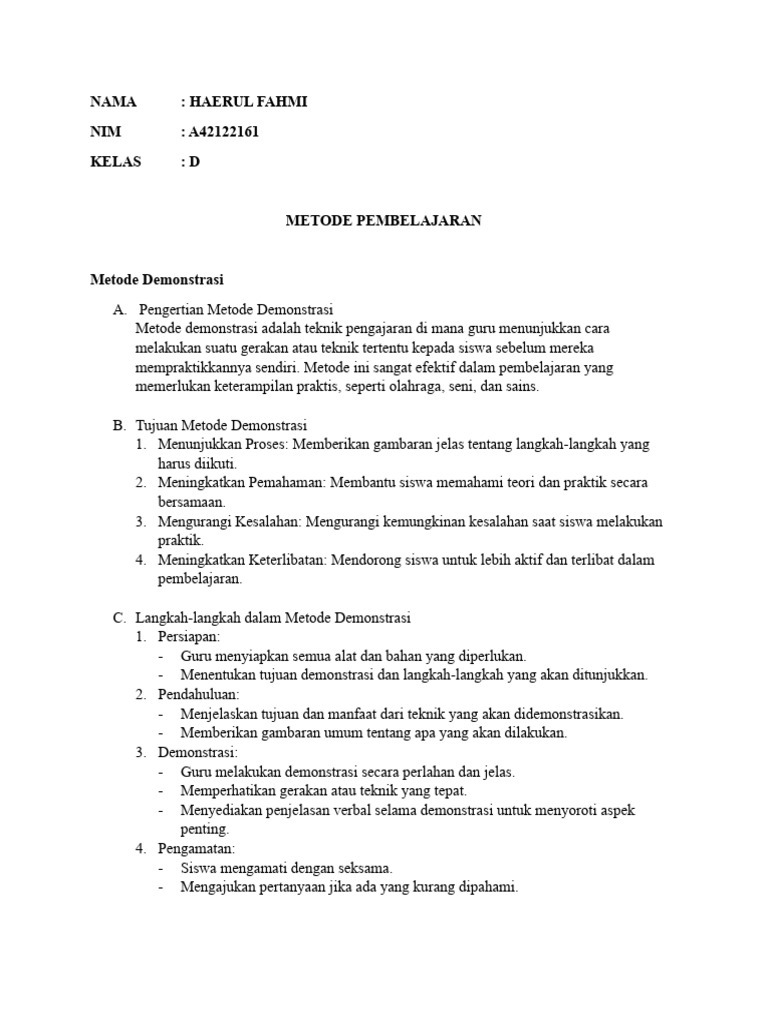Metode Demonstrasi | PDF