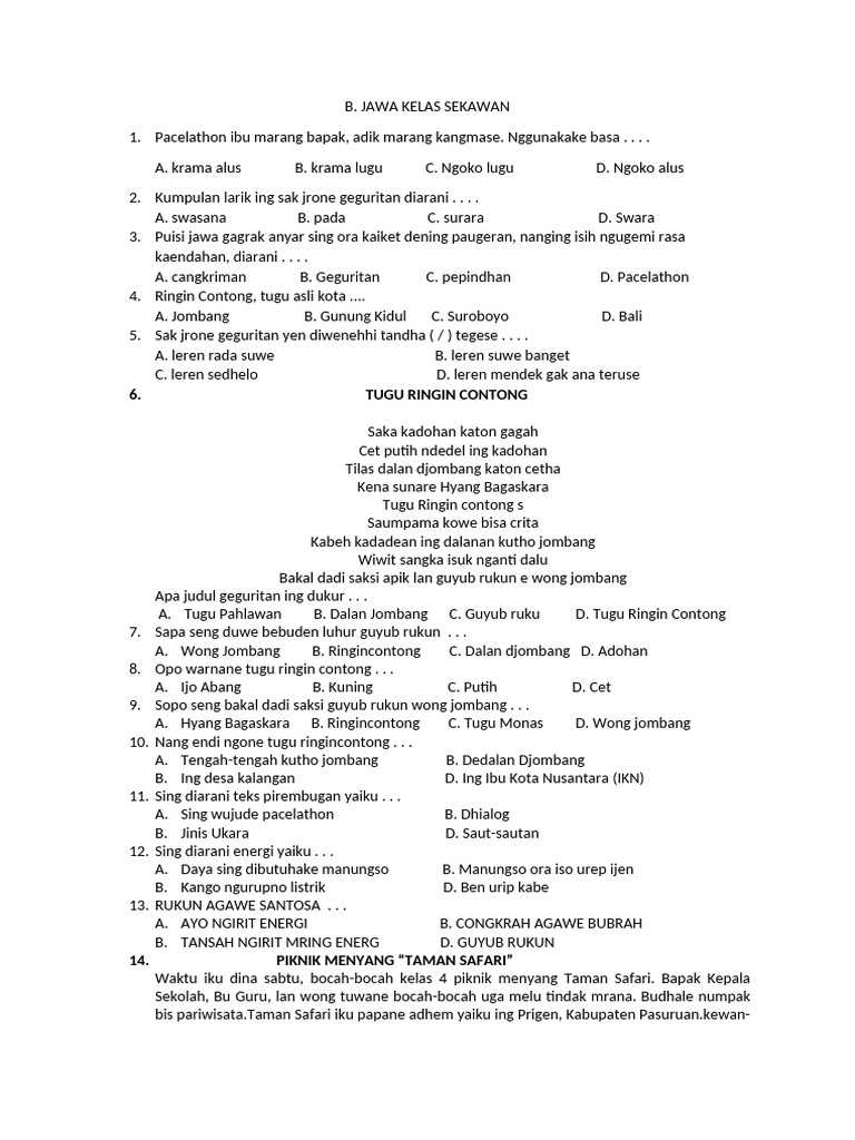 Pacelathon Ibu Marang Bapak | PDF