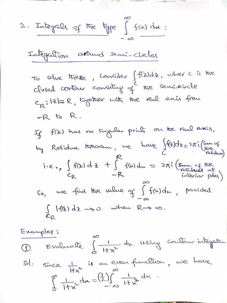 18-Evaluation of Real Integrals.-23-08-2024 | PDF