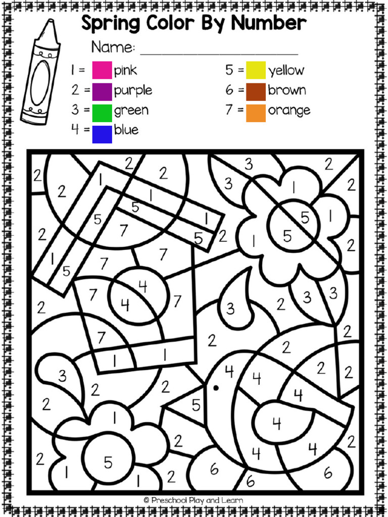 Spring Color by Number A.pdf Editado | PDF