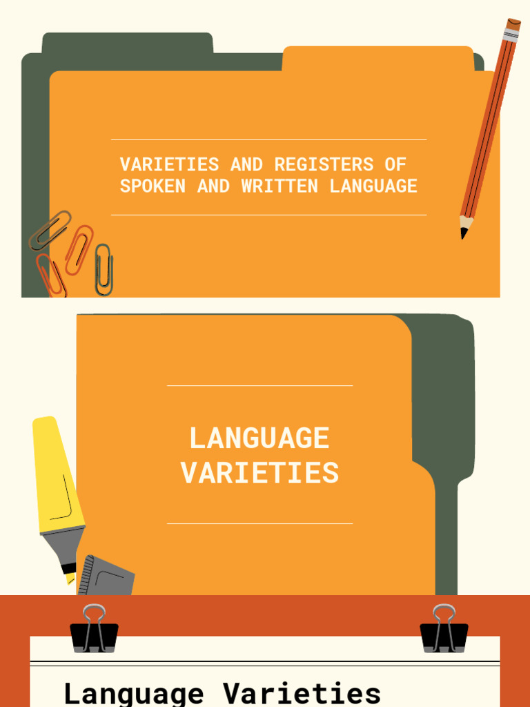 Week 7 Varieties and Registers of Spoken and Written Language | PDF