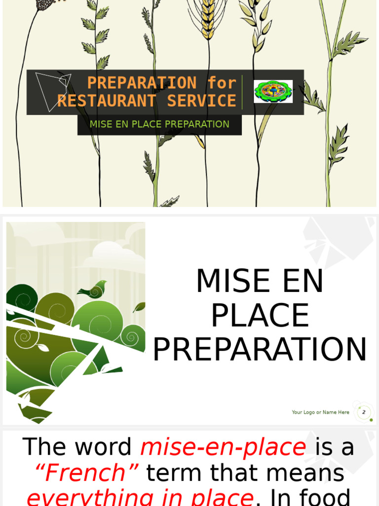 7preparation For Restaurant Service | PDF | Waiting Staff