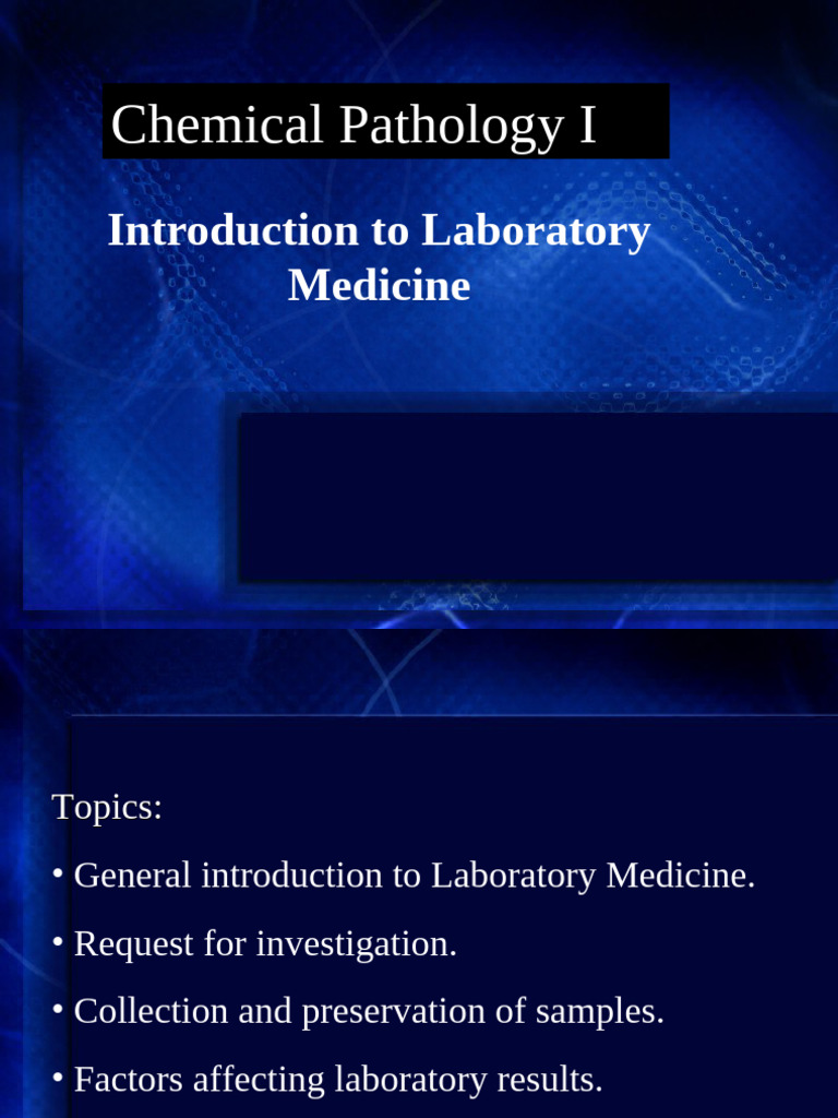 01 - Introduction To Laboratory Medicine | PDF