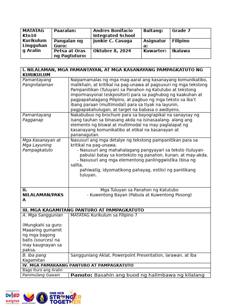 q2 Week 2 Ikalawang Araw | PDF