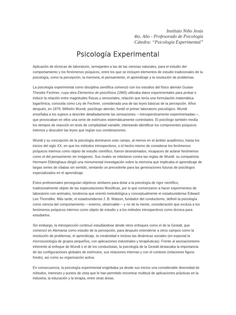 Psicología Experimental | PDF