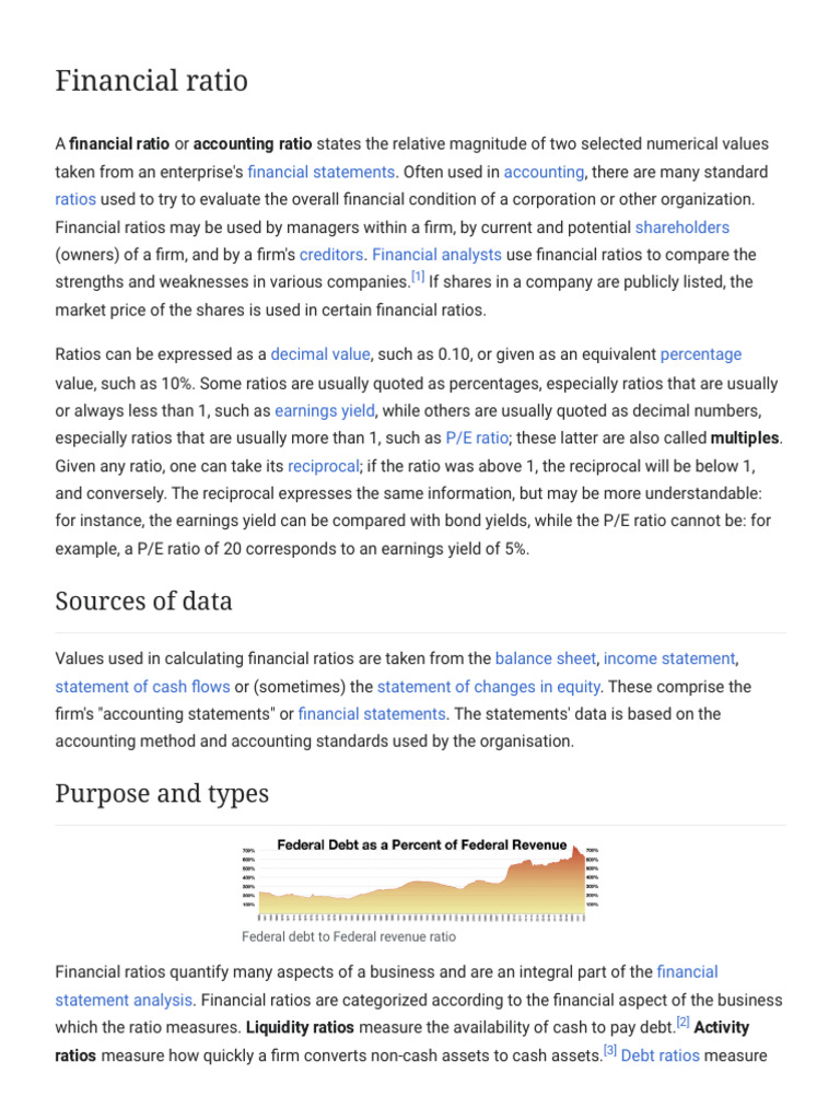 Financial Ratio - Wikipedia | PDF