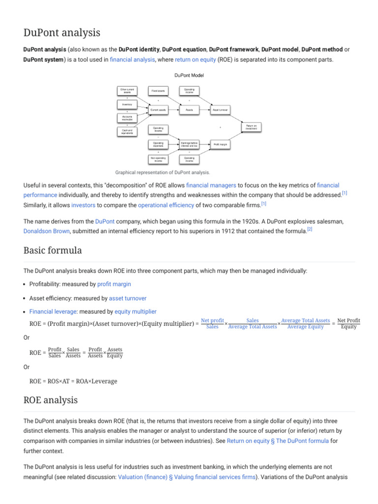 DuPont Analysis - Wikipedia | PDF