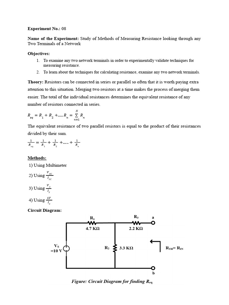 Measuring Resistance Techniques Explained | PDF | Resistor | Series And ...