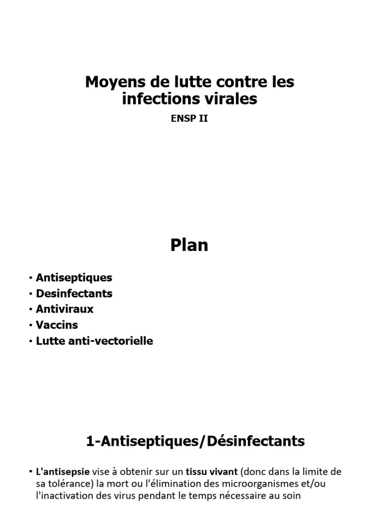 Moyens de lutte contre les infections virales | PDF
