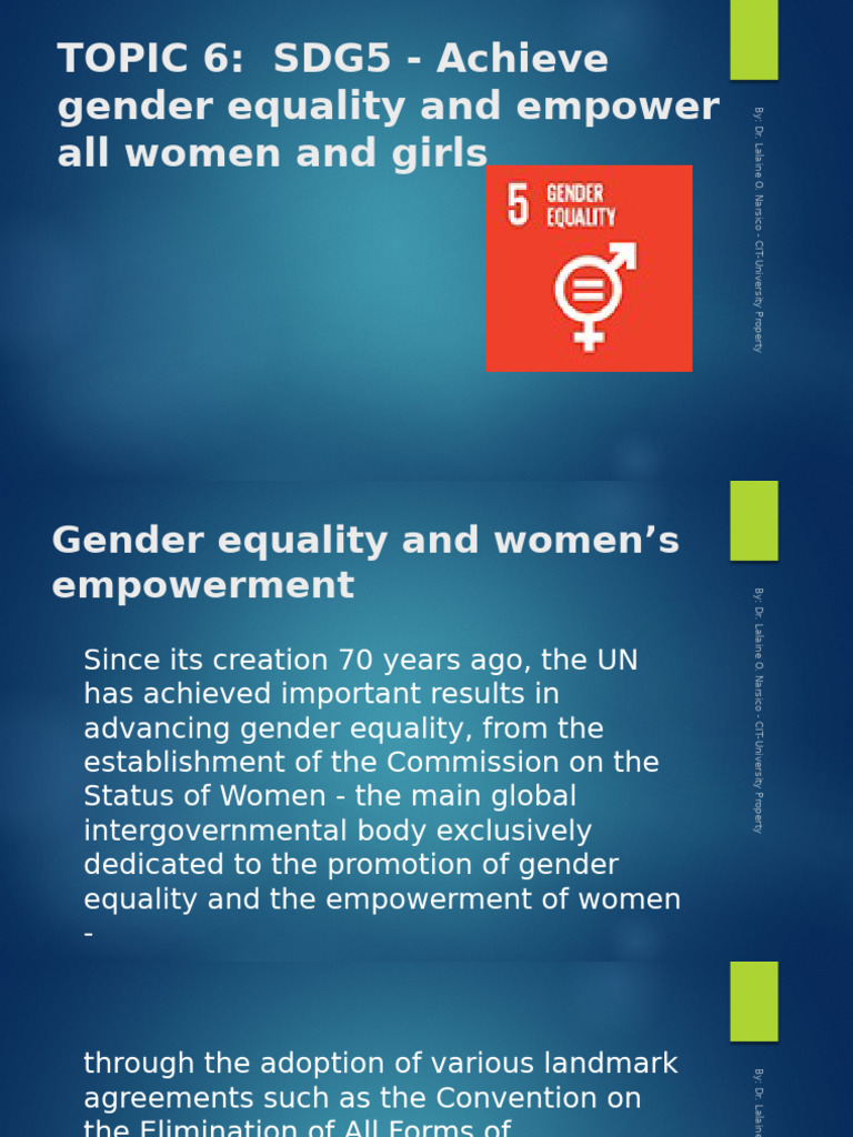 Topic 6 SDG5 Achieve gender equality | PDF