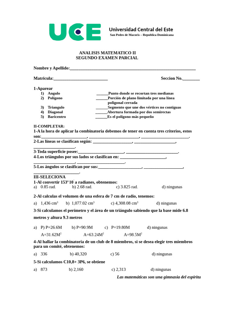 Examen 2do Parcial | PDF