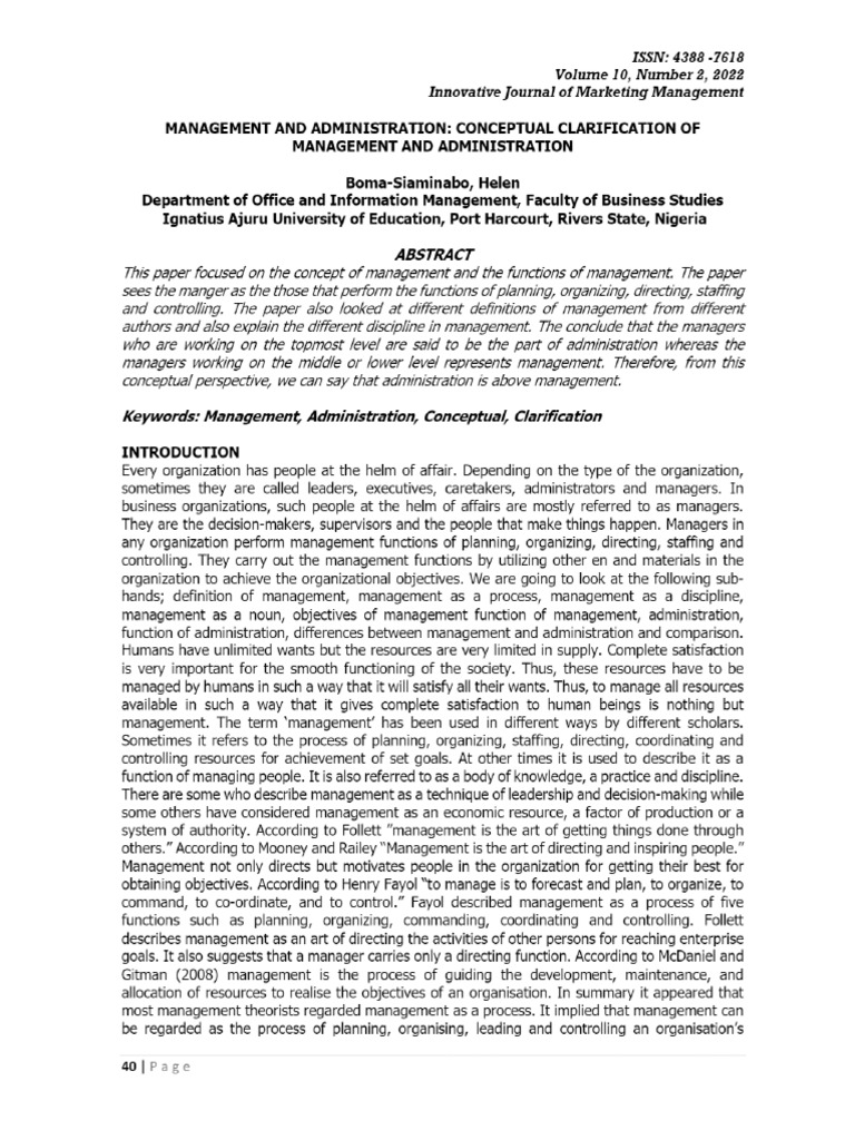 management and administration | PDF