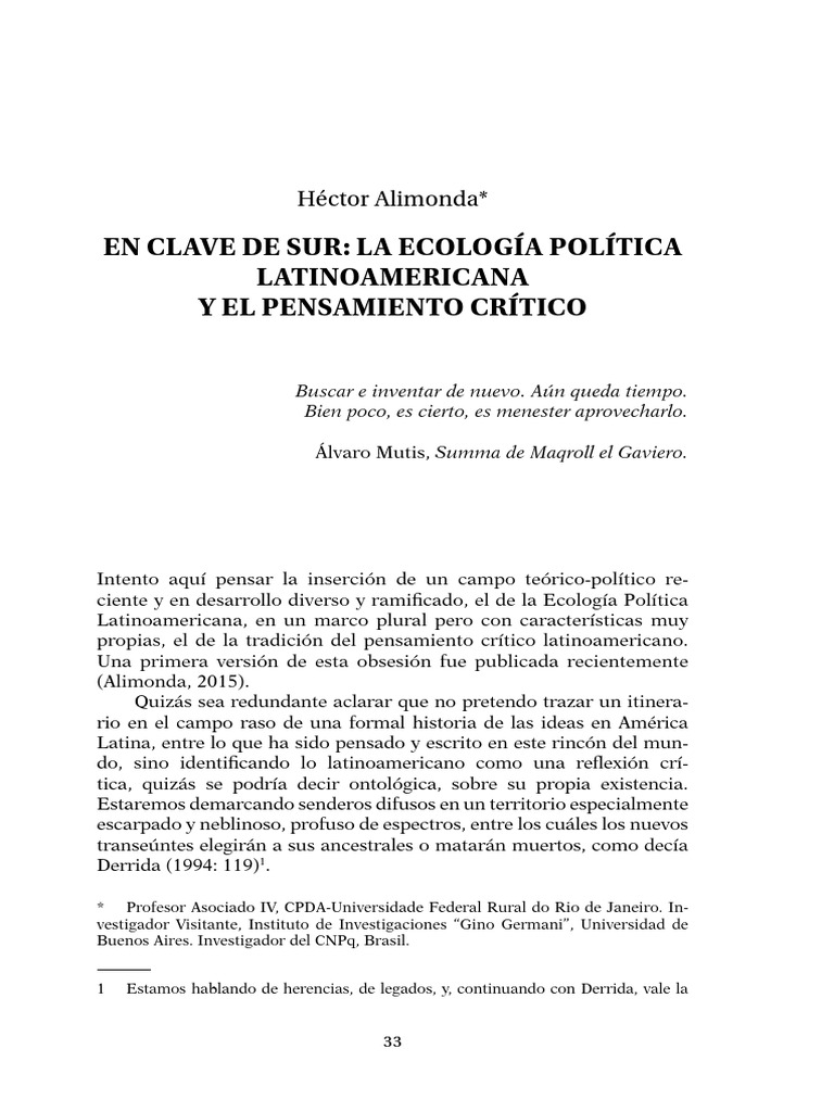 Hector Alimonda | PDF