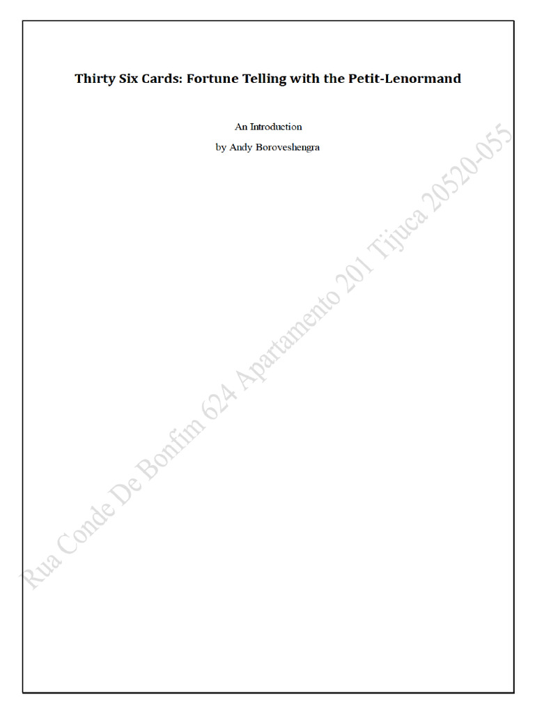Thirty Six Cards | PDF