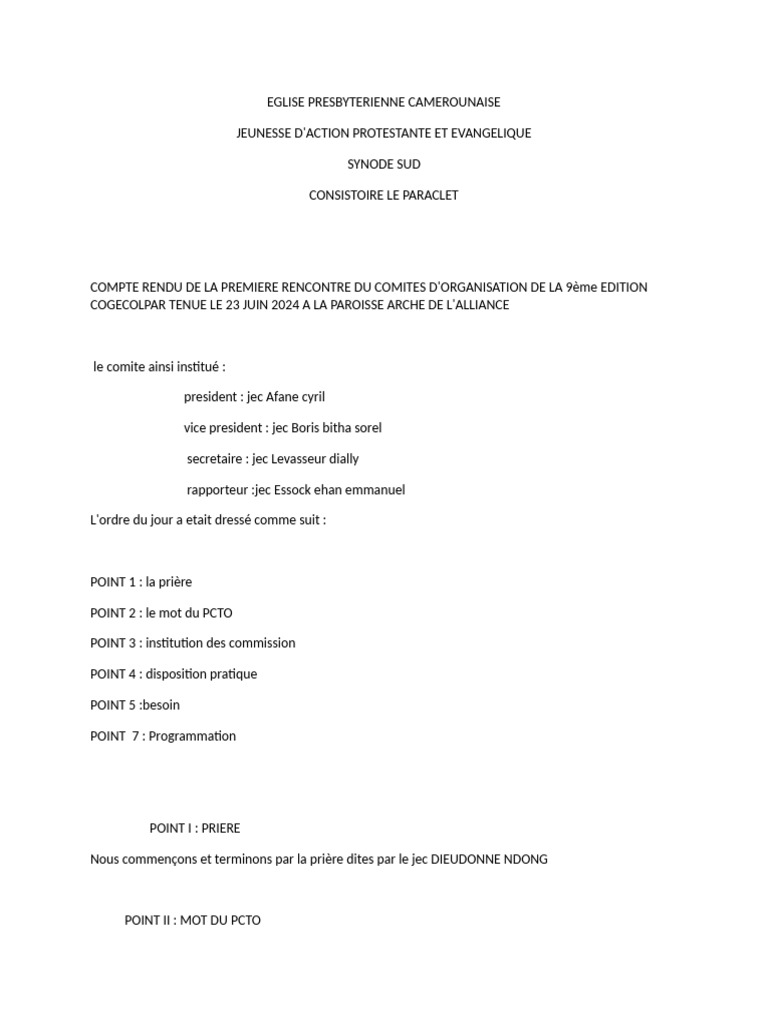 COMPTE RENDU CTO | PDF