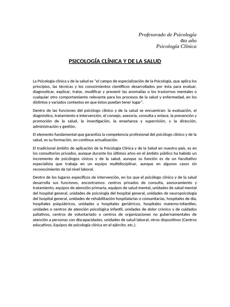 Definición Ps Clínica | PDF