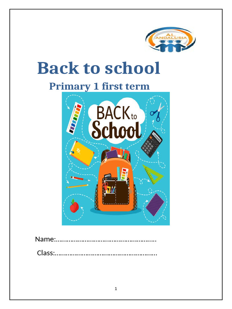 back to school primary 1 first term | PDF