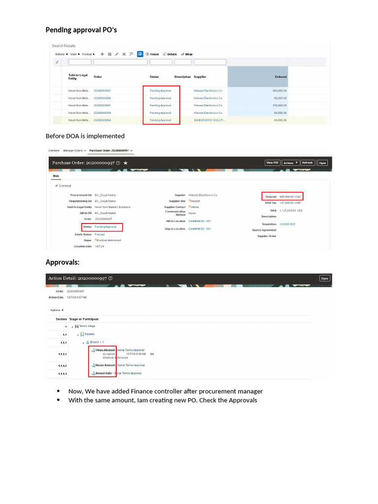 Pending Approval List | PDF