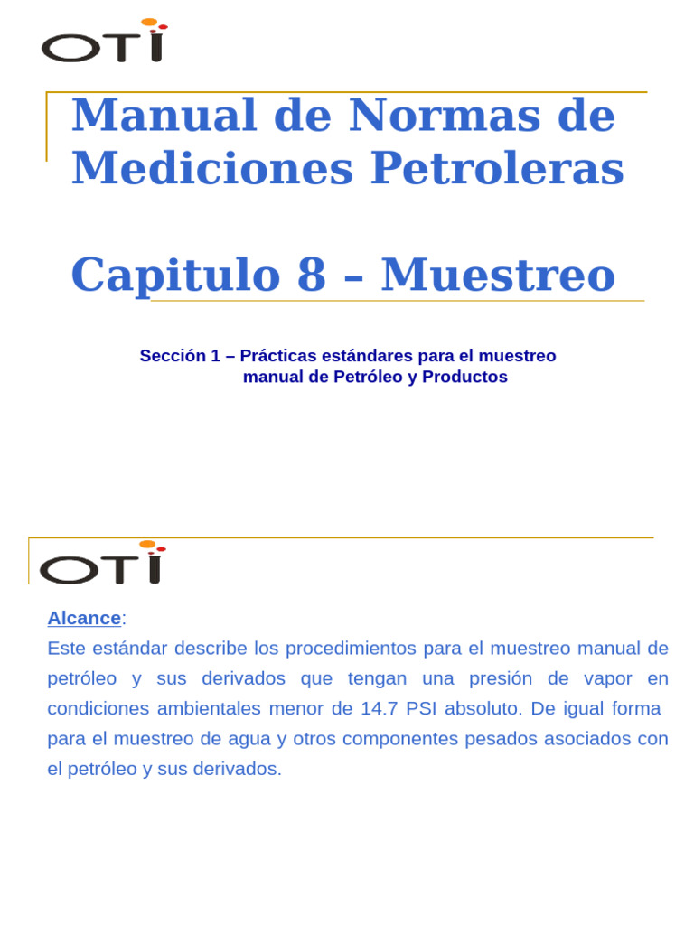 MPMS 8.1 - Manual Sampling | PDF