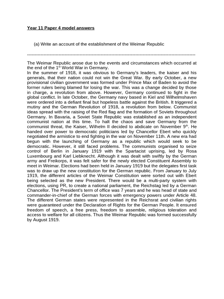 IGCSE Year 11 Paper 4 model answers | PDF