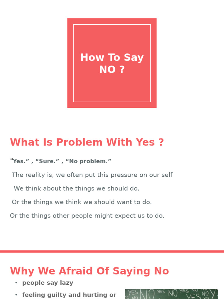 How To Say No | PDF