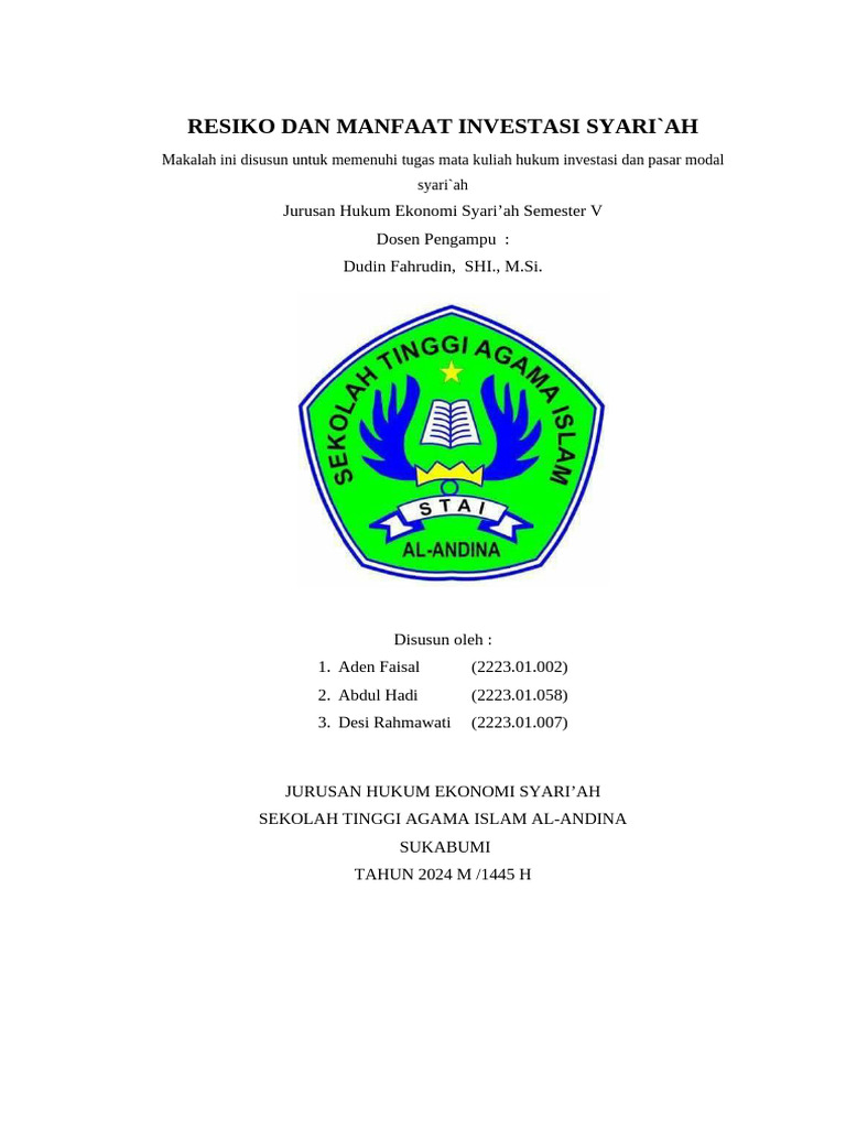 Resiko Dan Investasi Syariah | PDF