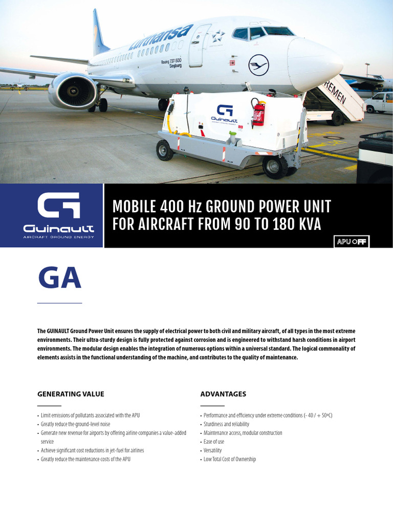 Mobile 400 HZ Ground Power Unit For Aircraft From 90 To 180 Kva | PDF