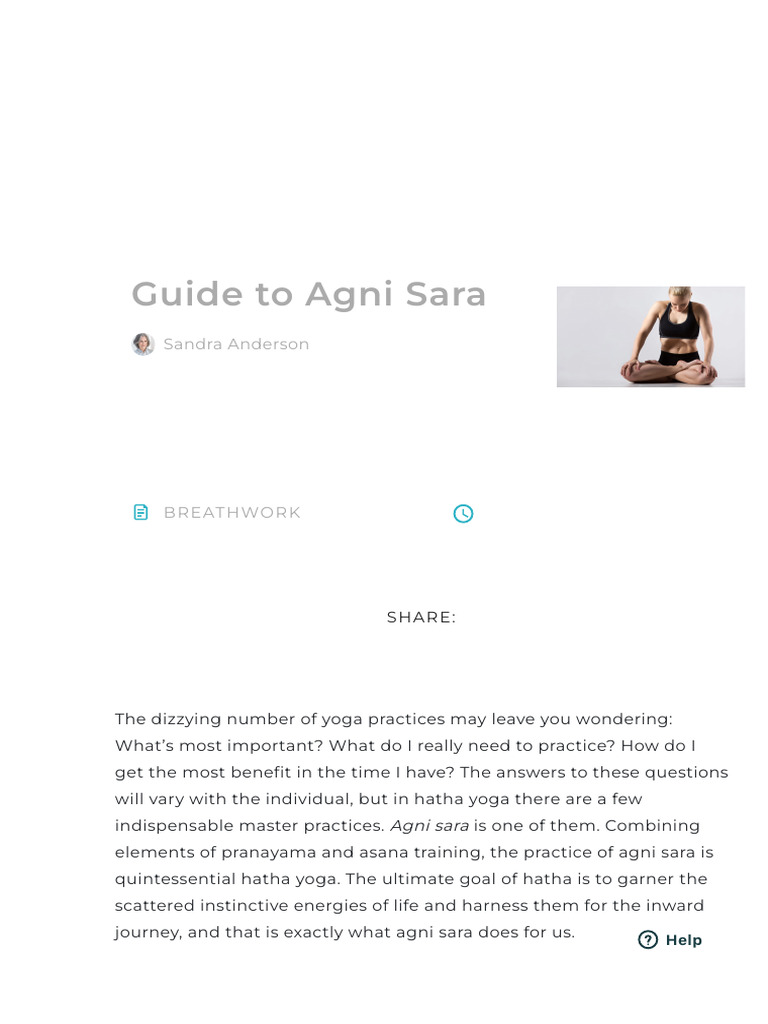 Guide to Agni Sara | PDF