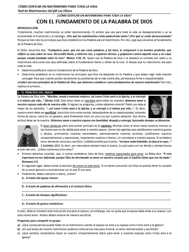 MATERIAL - CÓMO EDIFICAR UN MATRIMONIO PARA TODA LA VIDA | PDF