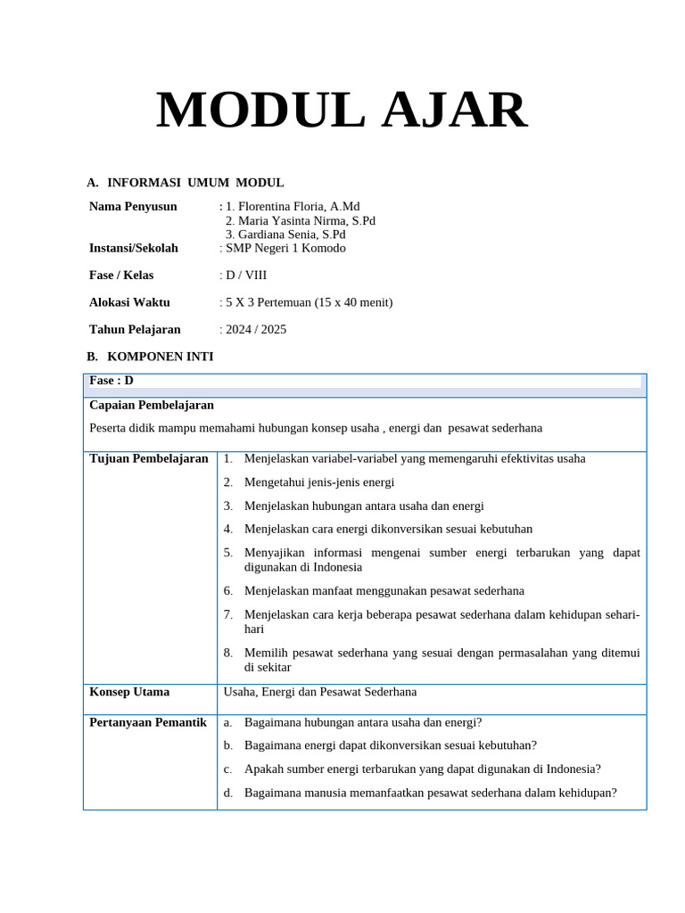 MA Bab 3 Usaha, Energi Dan Pesawat Sederhana | PDF