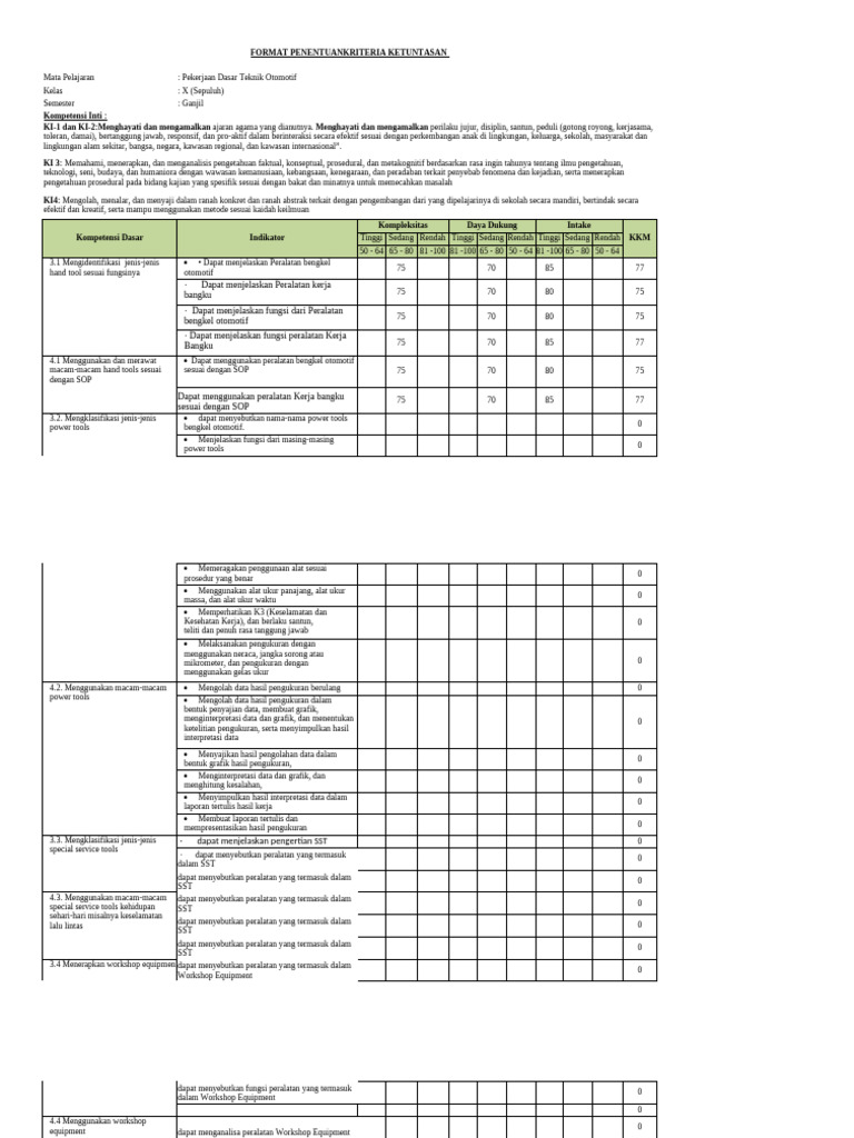 New Format KKM Excel | PDF