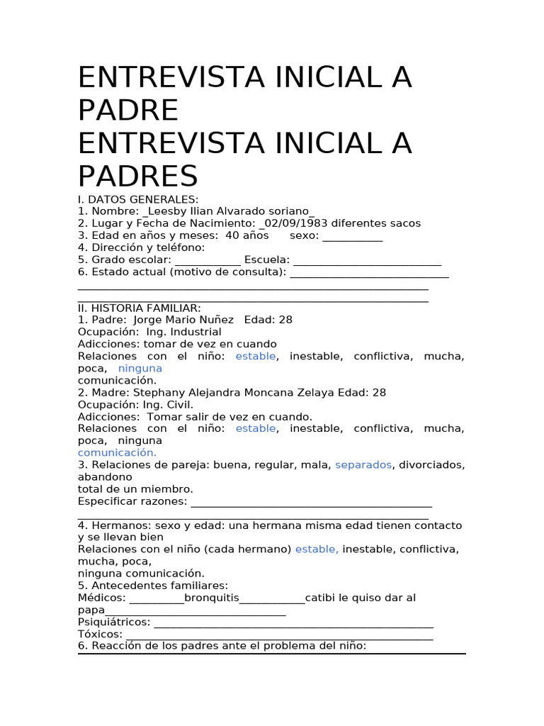 Formato de Entrevista | PDF
