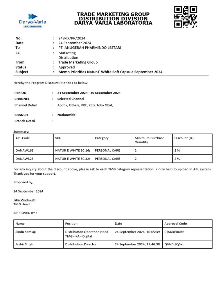 248-IX-PR-2024 Memo Priorities Natur-E White Soft Capsule September ...