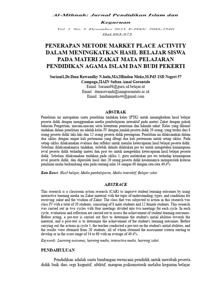 Jurnal Artikel PTK Ubah | PDF