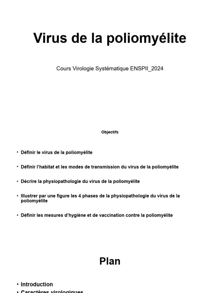Virus de La Poliomyélite 2024 | PDF