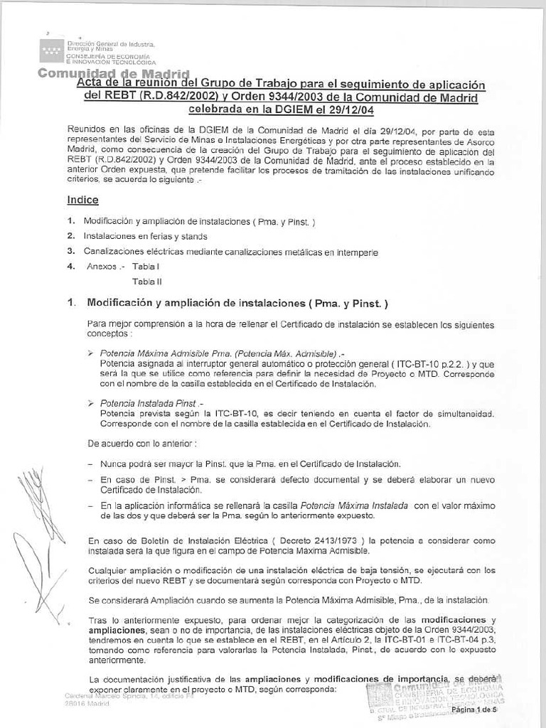 Acta - n4 - 29-21-04 - Prescripciones para Instalaciones de Carácter Temporal | PDF