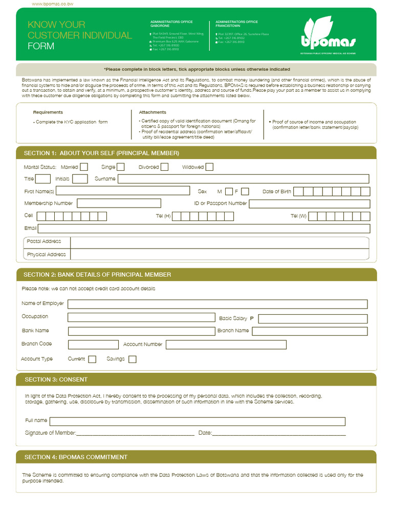 Member KYC Application Form | PDF