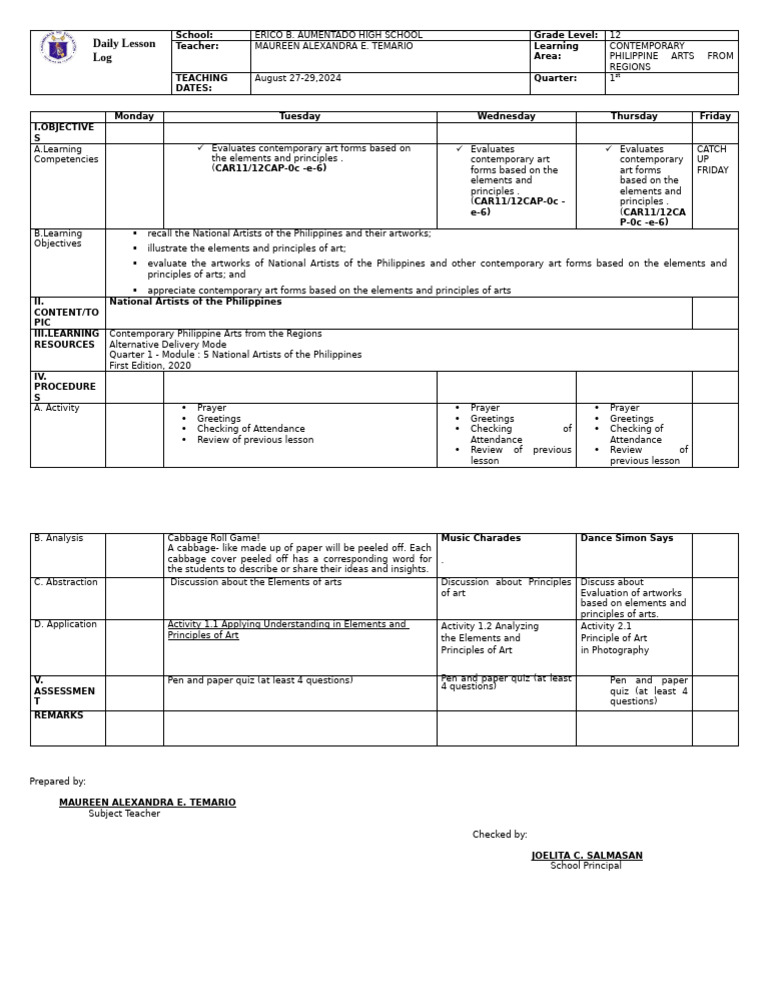 Cpar DLL q1 wk5 | PDF