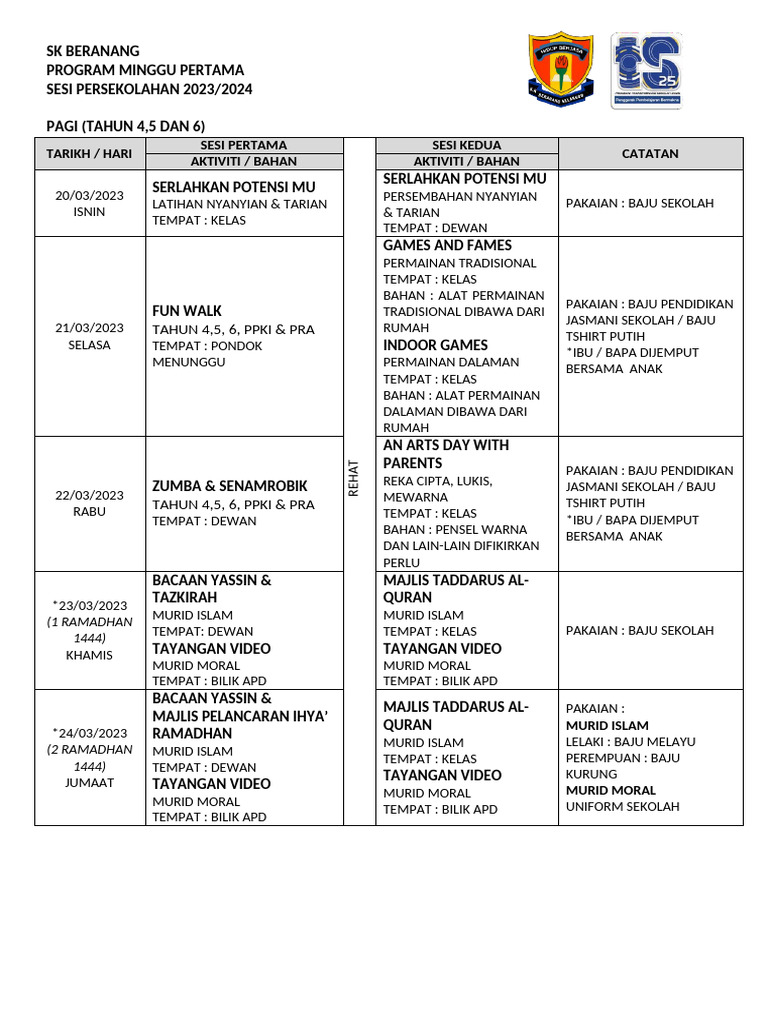 Jadual PMP 2024 | PDF