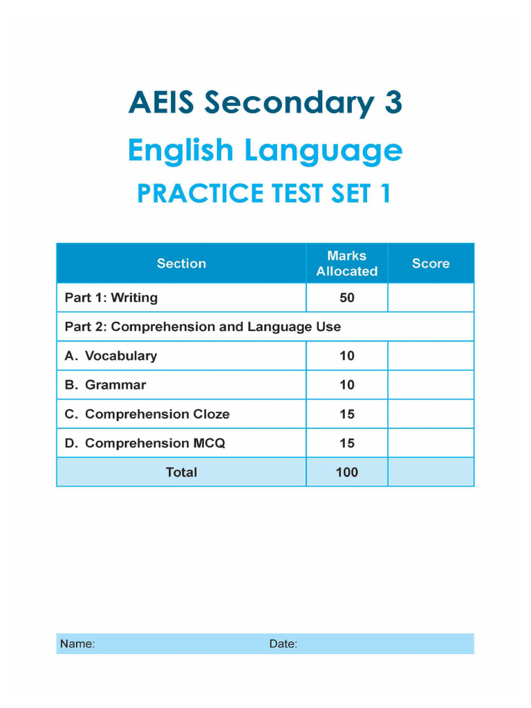 AEIS SEC3 Mock Test | PDF